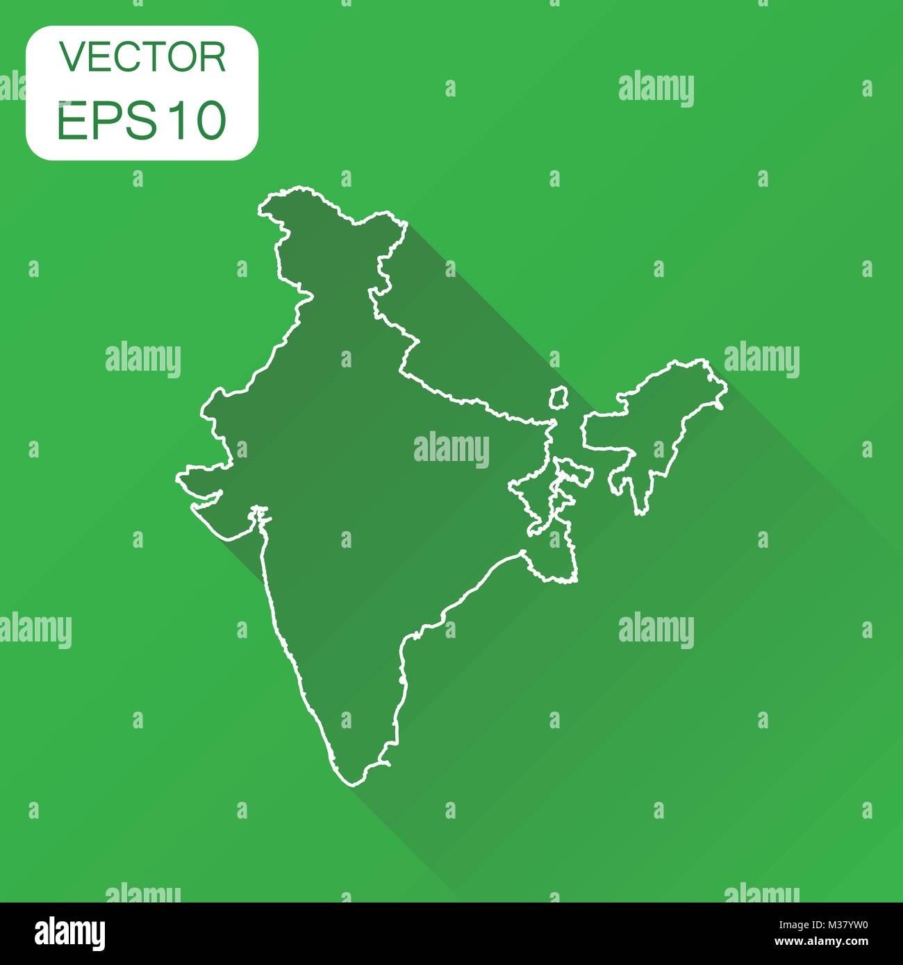 India linear map icon. Business cartography concept outline India ...