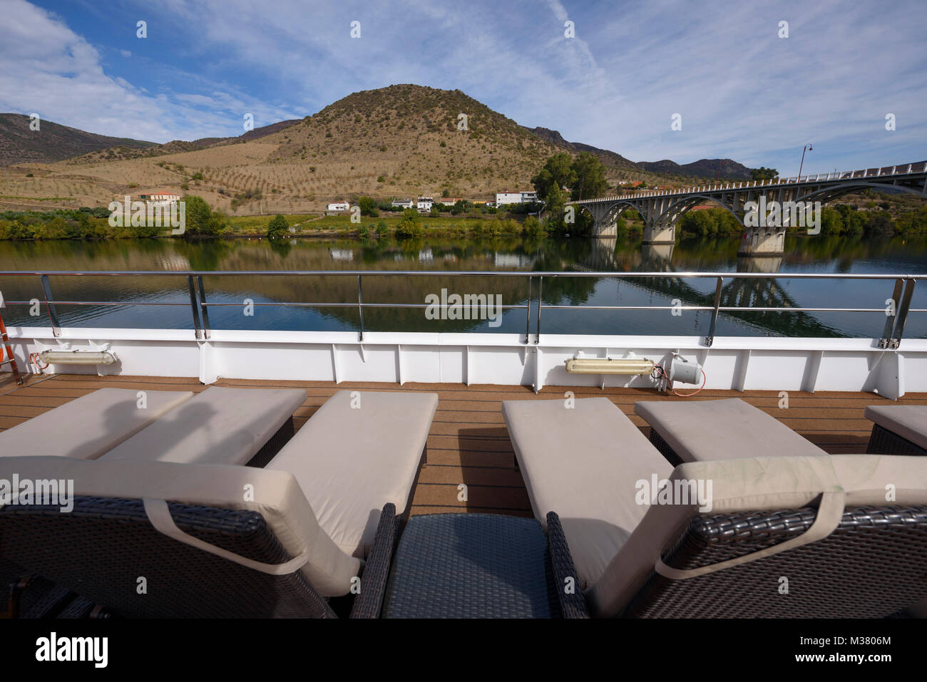 Douro Valley landscape viewed from the upper deck of the Douro Spirit ...