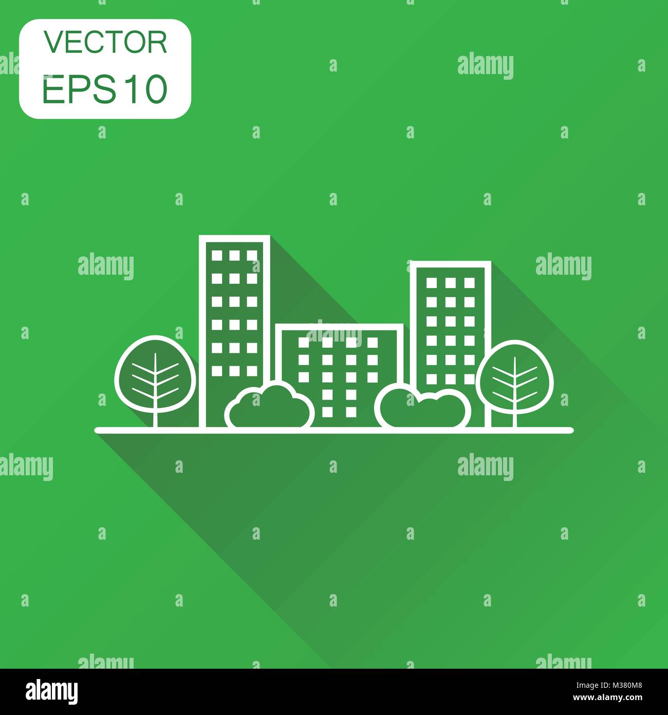 City building icon. Business concept line town pictogram. Vector ...