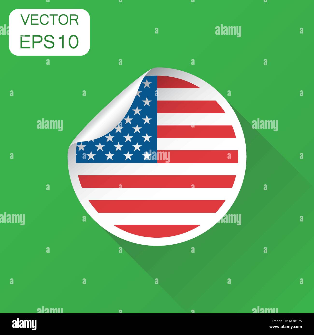 Usa sticker flag icon. Business concept America label pictogram. Vector ...