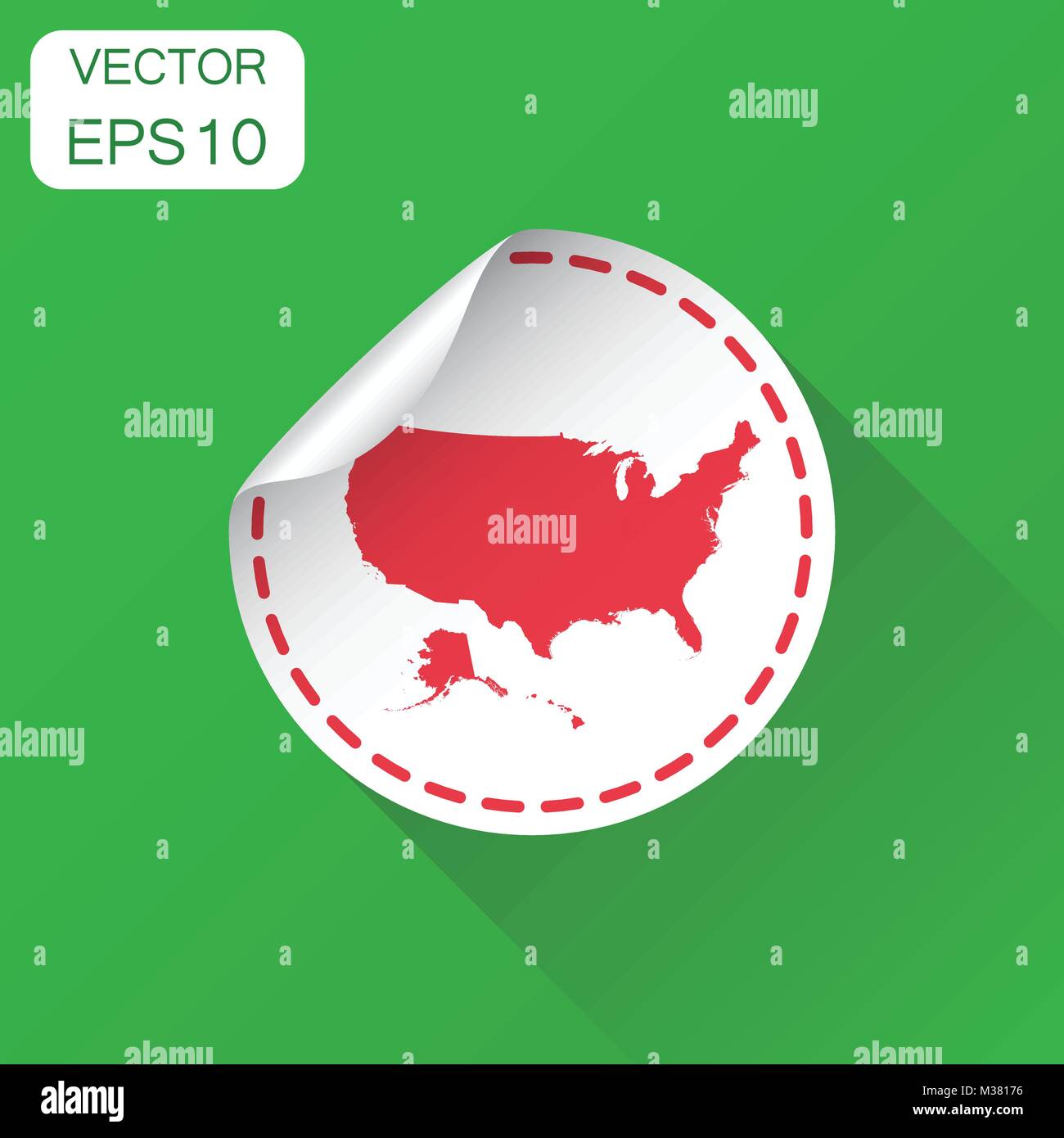 Usa sticker map icon. Business concept America label pictogram. Vector ...