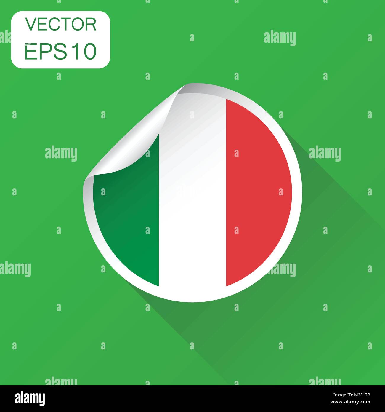 Italy sticker flag icon. Business concept Italy label pictogram. Vector ...