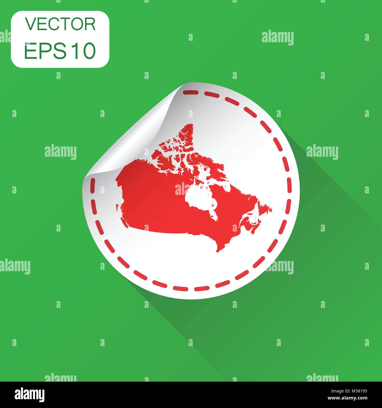 Canada sticker map icon. Business concept Canada label pictogram ...