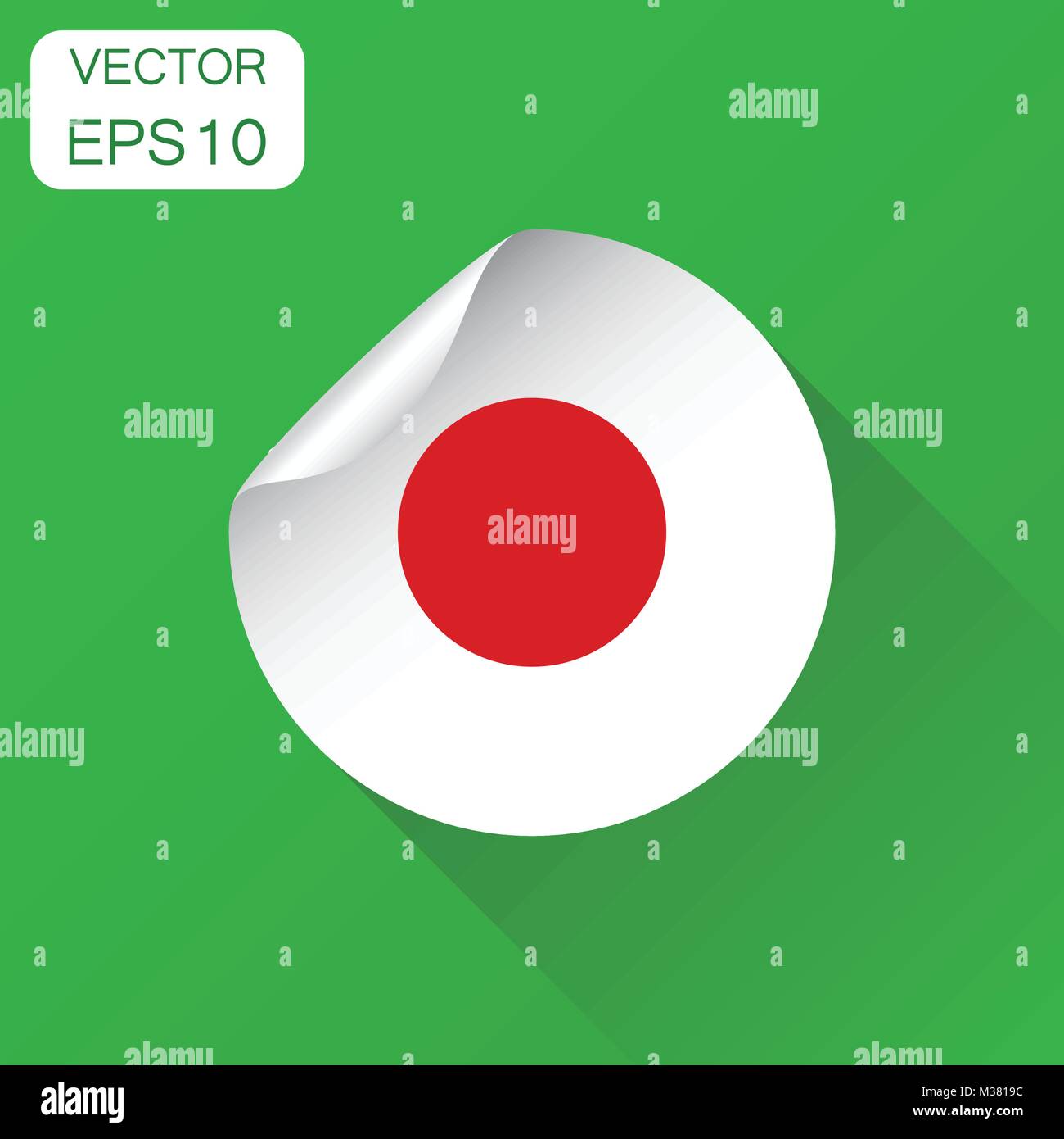 Japan sticker flag icon. Business concept Japan label pictogram. Vector ...