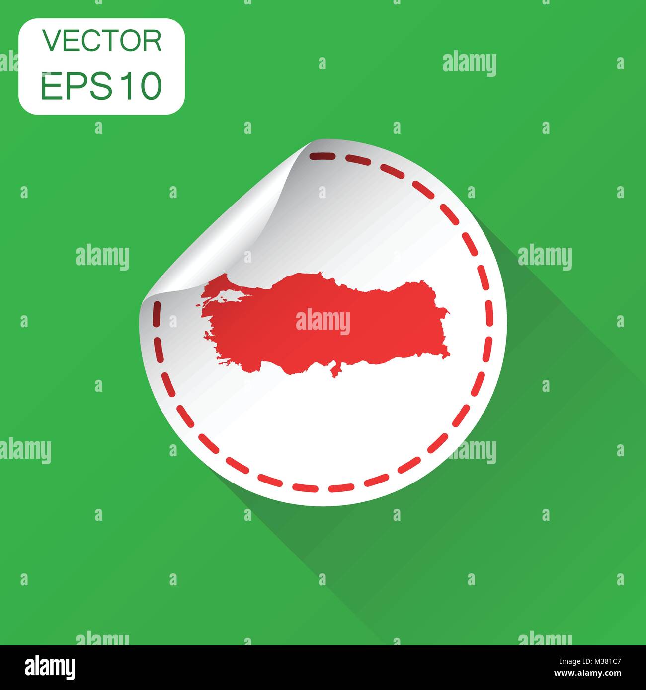 Turkey sticker map icon. Business concept Turkey label pictogram ...