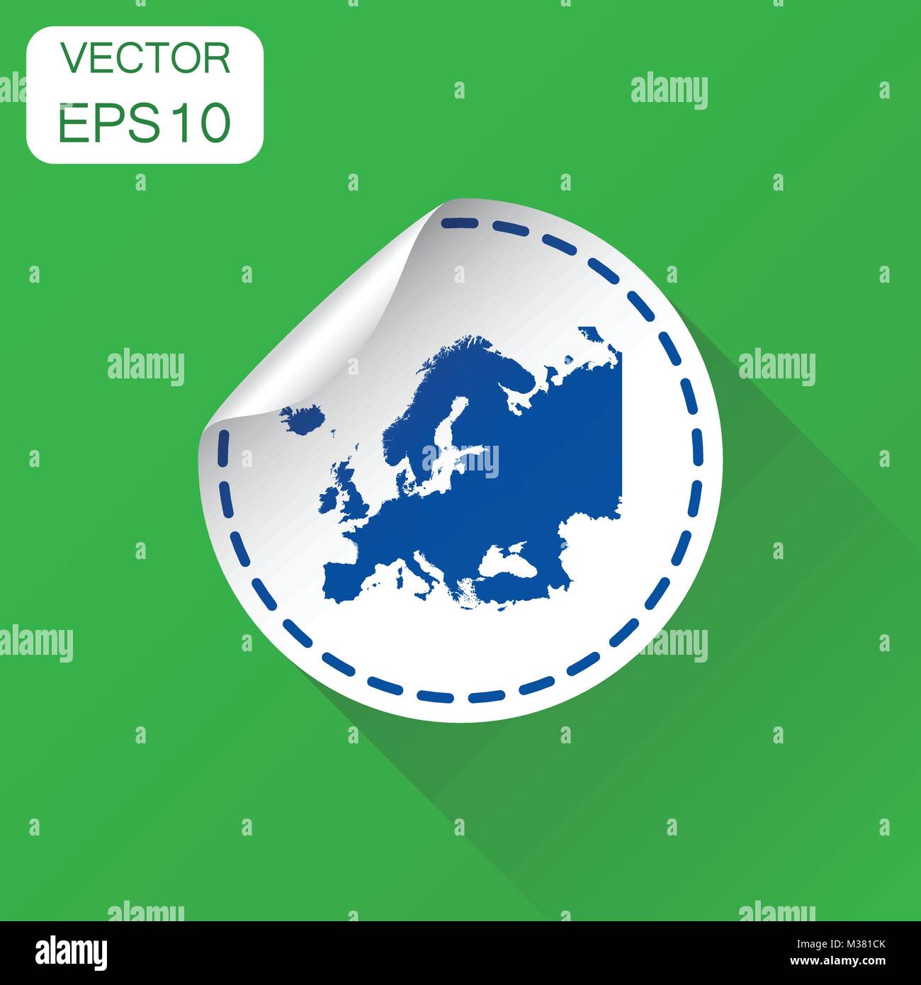 Europe sticker map icon. Business concept Europe label pictogram ...