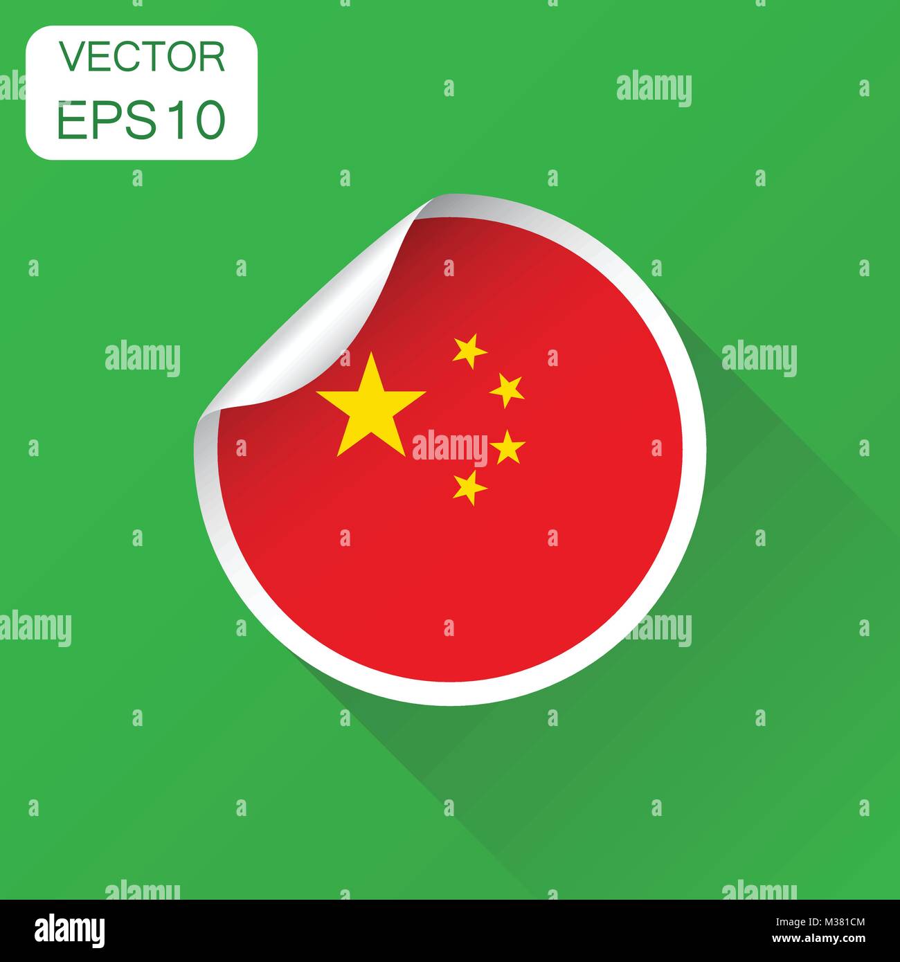 China sticker flag icon. Business concept China label pictogram. Vector ...
