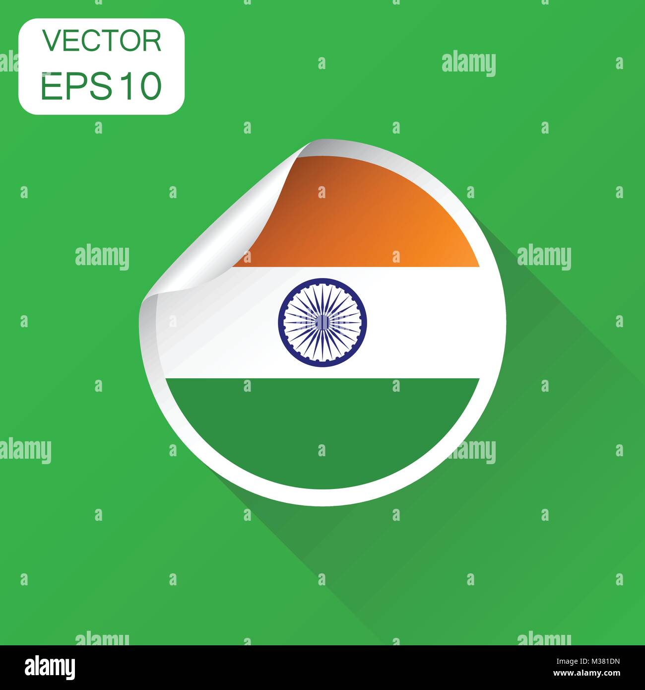 India sticker flag icon. Business concept India label pictogram. Vector ...