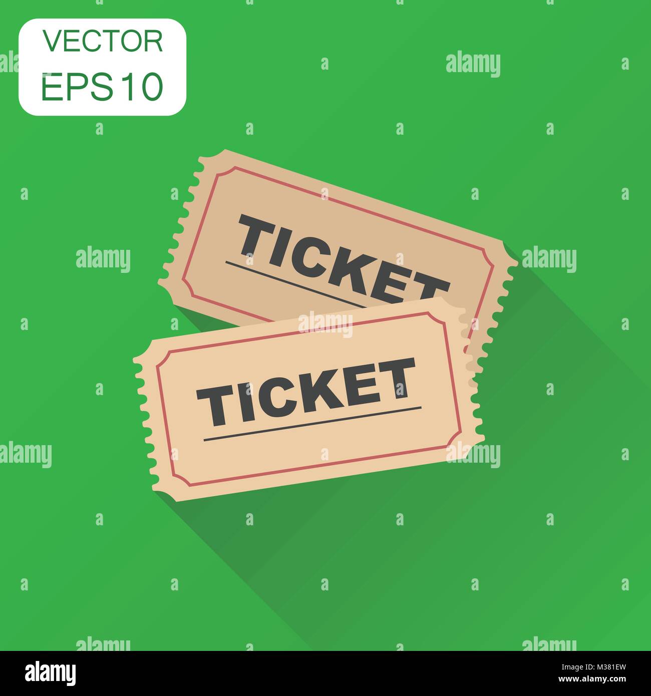 Ticket icon. Business concept admit one ticket pictogram. Vector ...