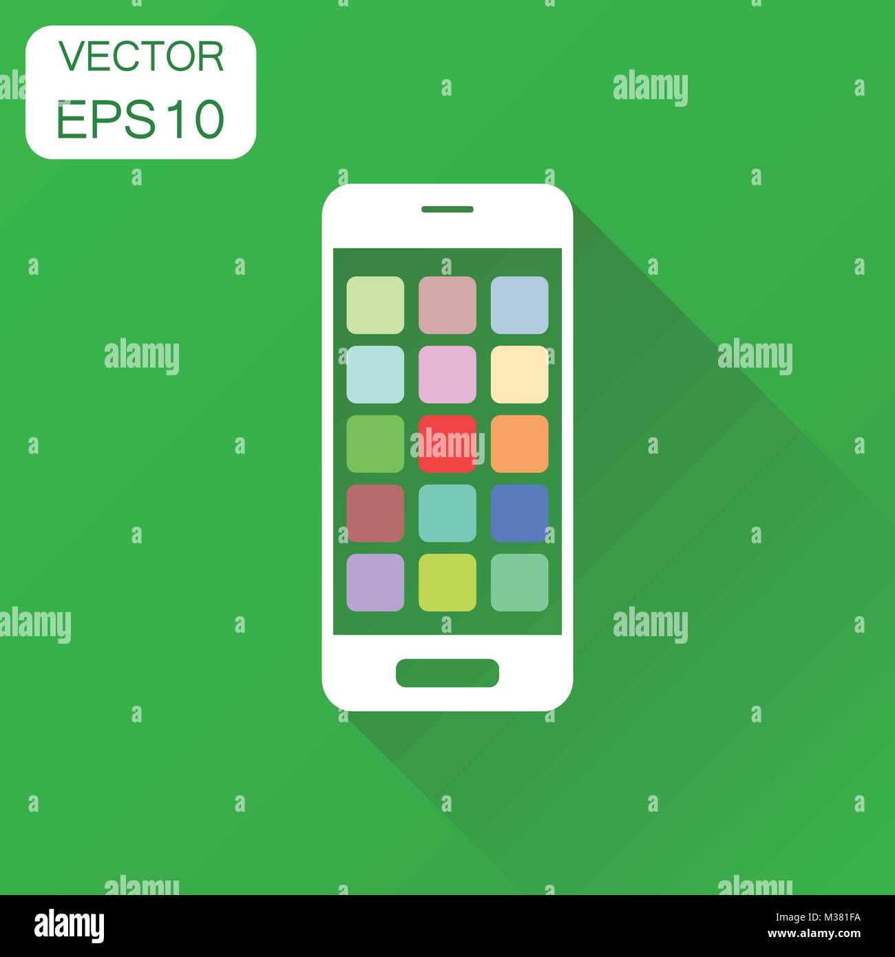 Smartphone with app icon. Business concept phone pictogram. Vector ...