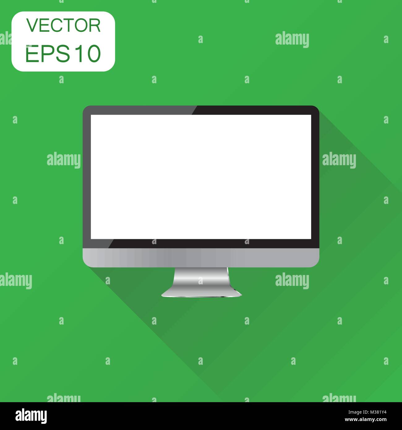 Realistic desktop computer monitor icon. Business concept monitor ...