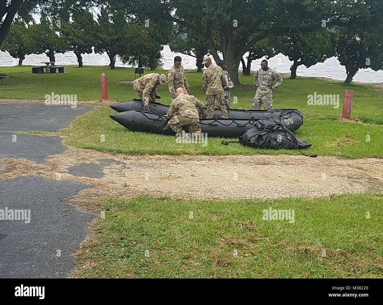 Members from the Louisiana National Guard's Task Force Warrior prepare ...