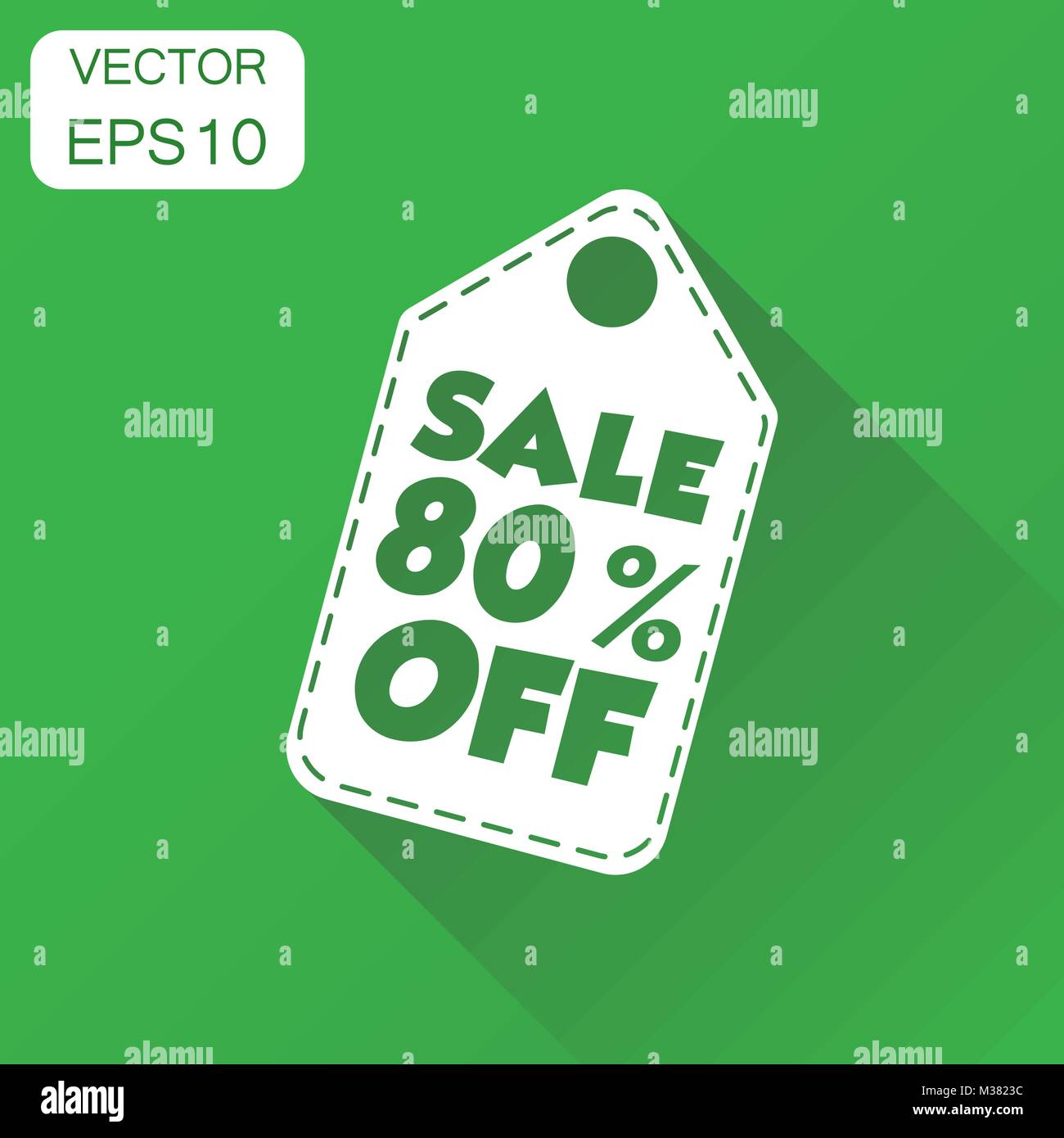 Sale 80% off hang tag icon. Business concept sale 80% shopping ...