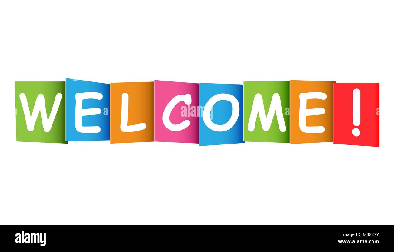Welcome colorful card. Vector illustration on white background ...