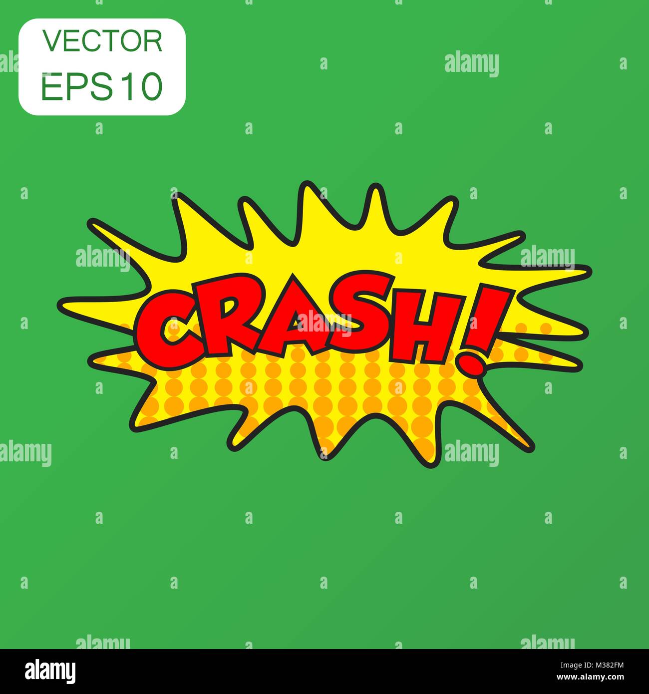 Crash comic sound effects icon. Business concept crash sound bubble ...