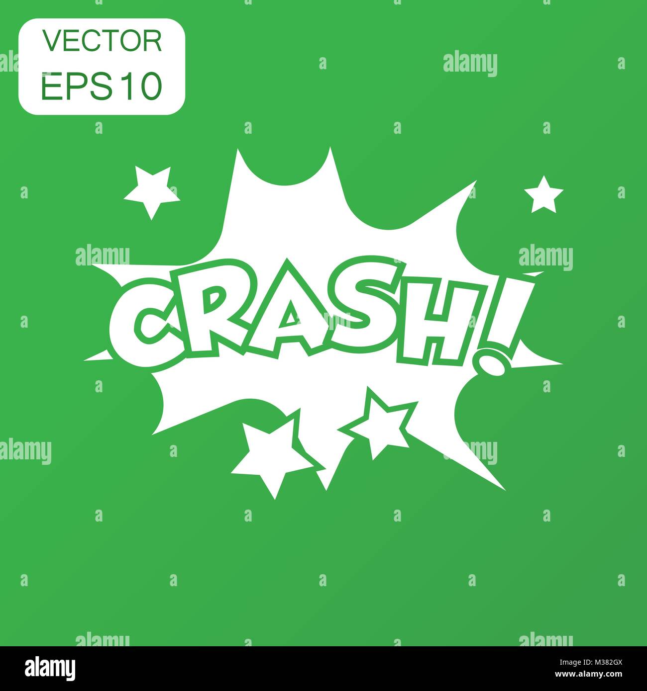 Crash comic sound effects icon. Business concept crash sound bubble ...