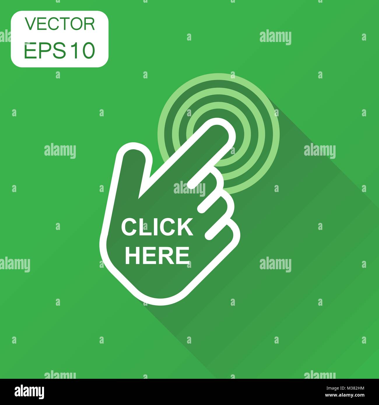 Click here icon. Business concept hand cursor pictogram. Vector ...