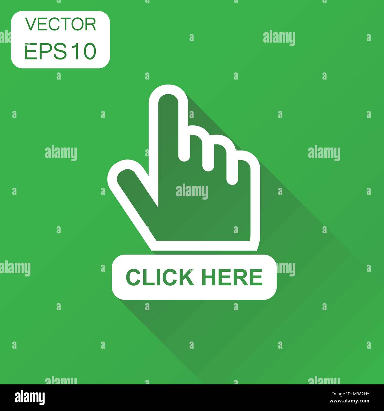 Click here icon. Business concept hand cursor pictogram. Vector ...