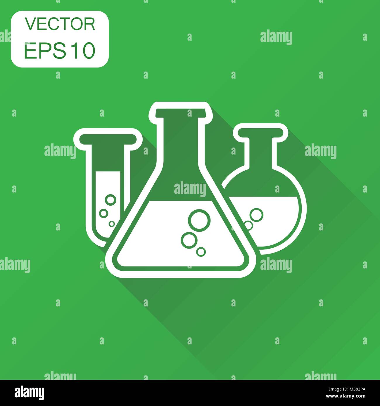 Chemical test tube icon. Business concept experiment flasks pictogram ...
