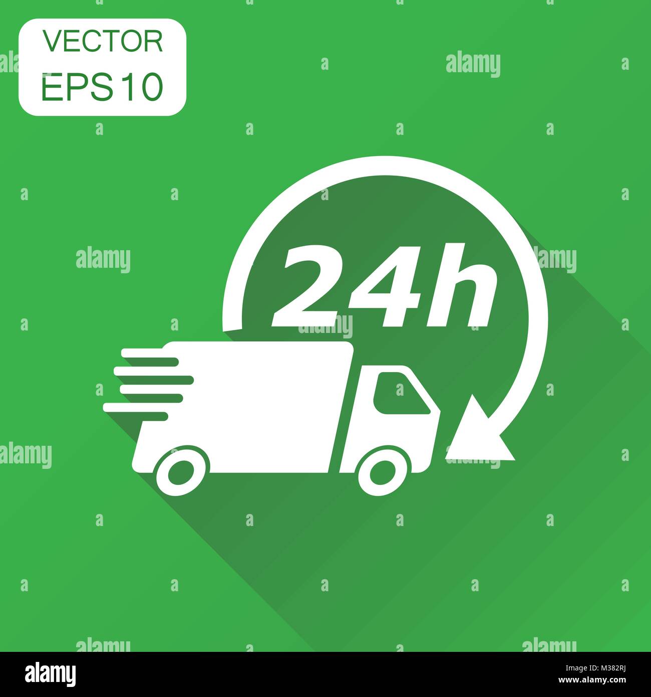 Delivery truck 24h icon. Business concept 24 hours fast delivery ...