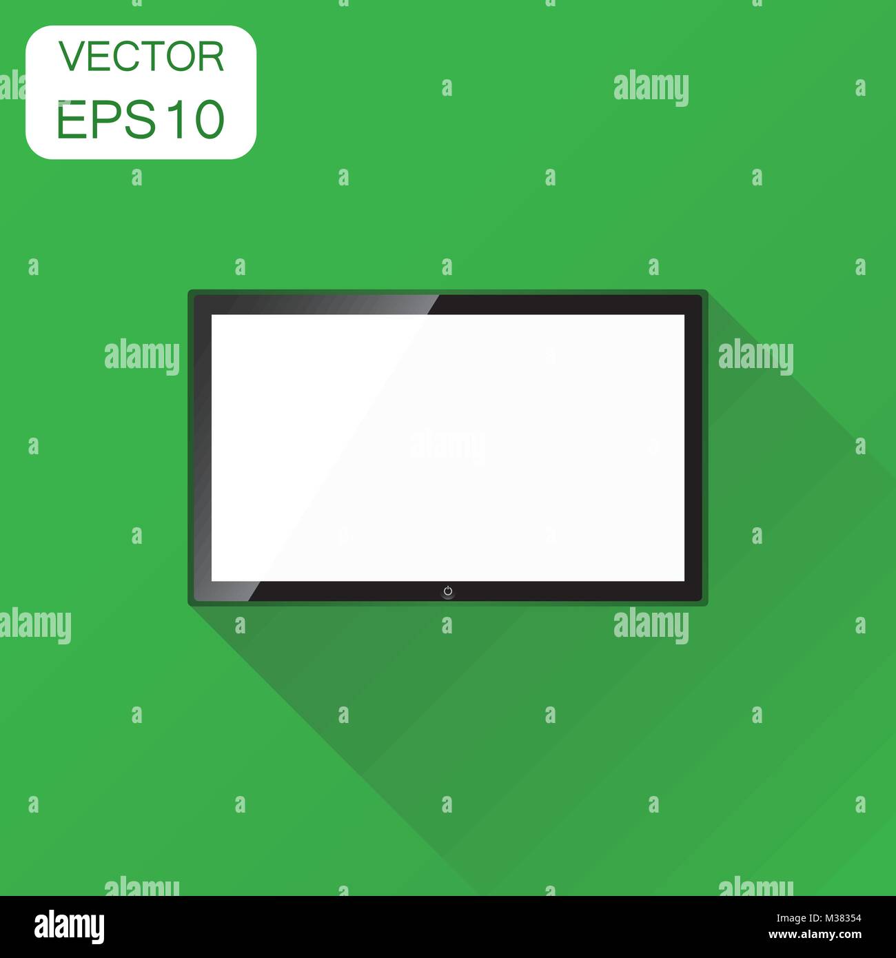 Realistic tv screen icon. Business concept television pictogram. Vector ...