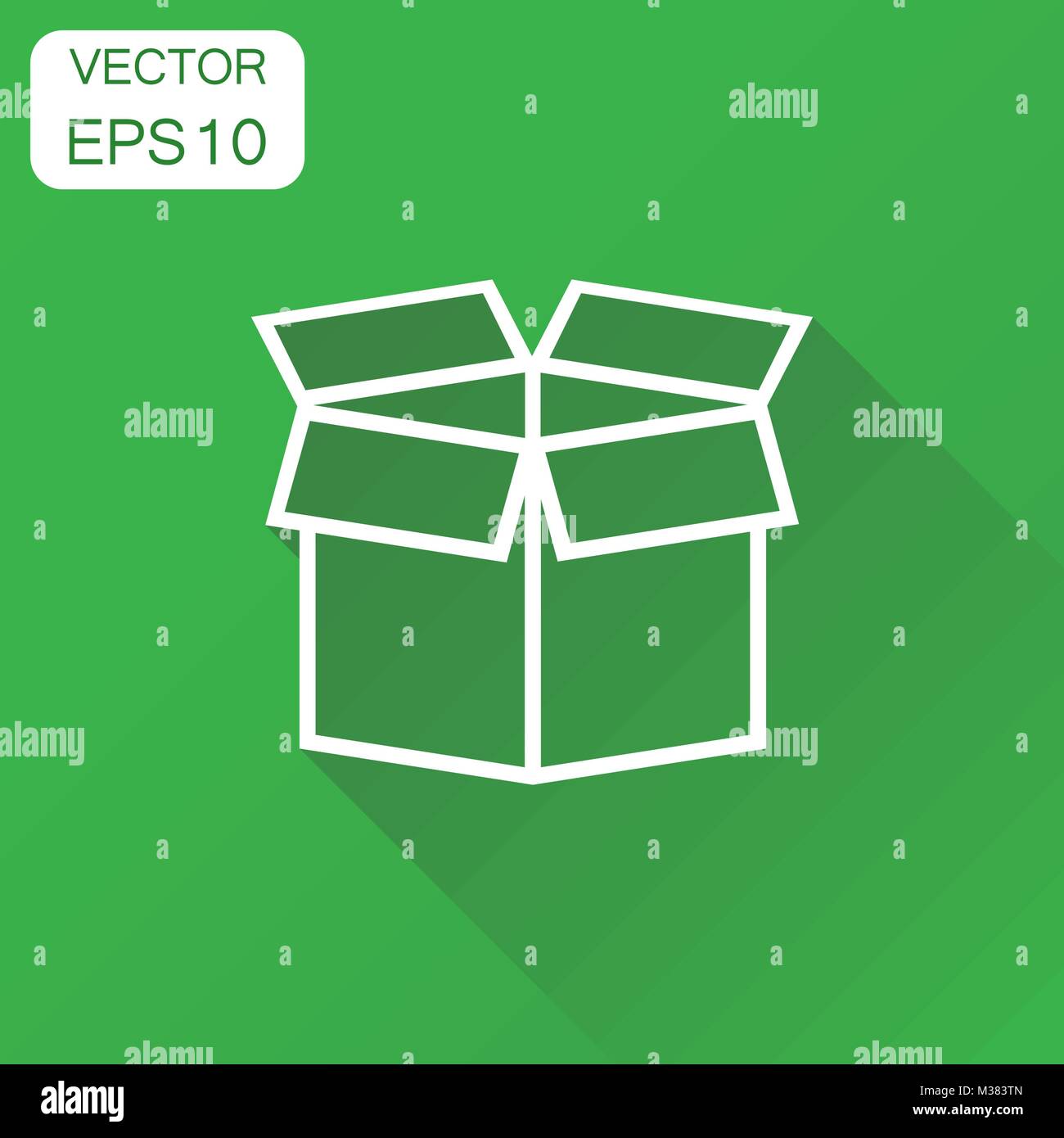 Open box icon. Business concept shipping pack pictogram. Vector ...