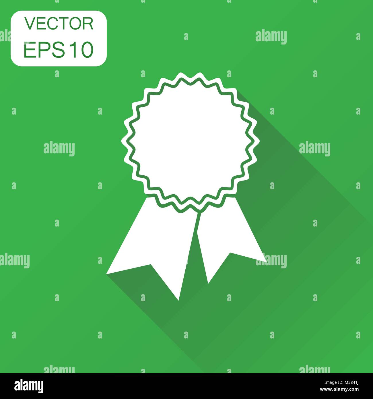 Badge with ribbon icon. Business concept award pictogram. Vector ...