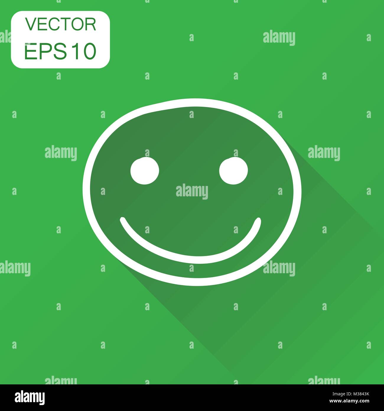 Hand drawn smiley face icon. Business concept face with smile pictogram ...