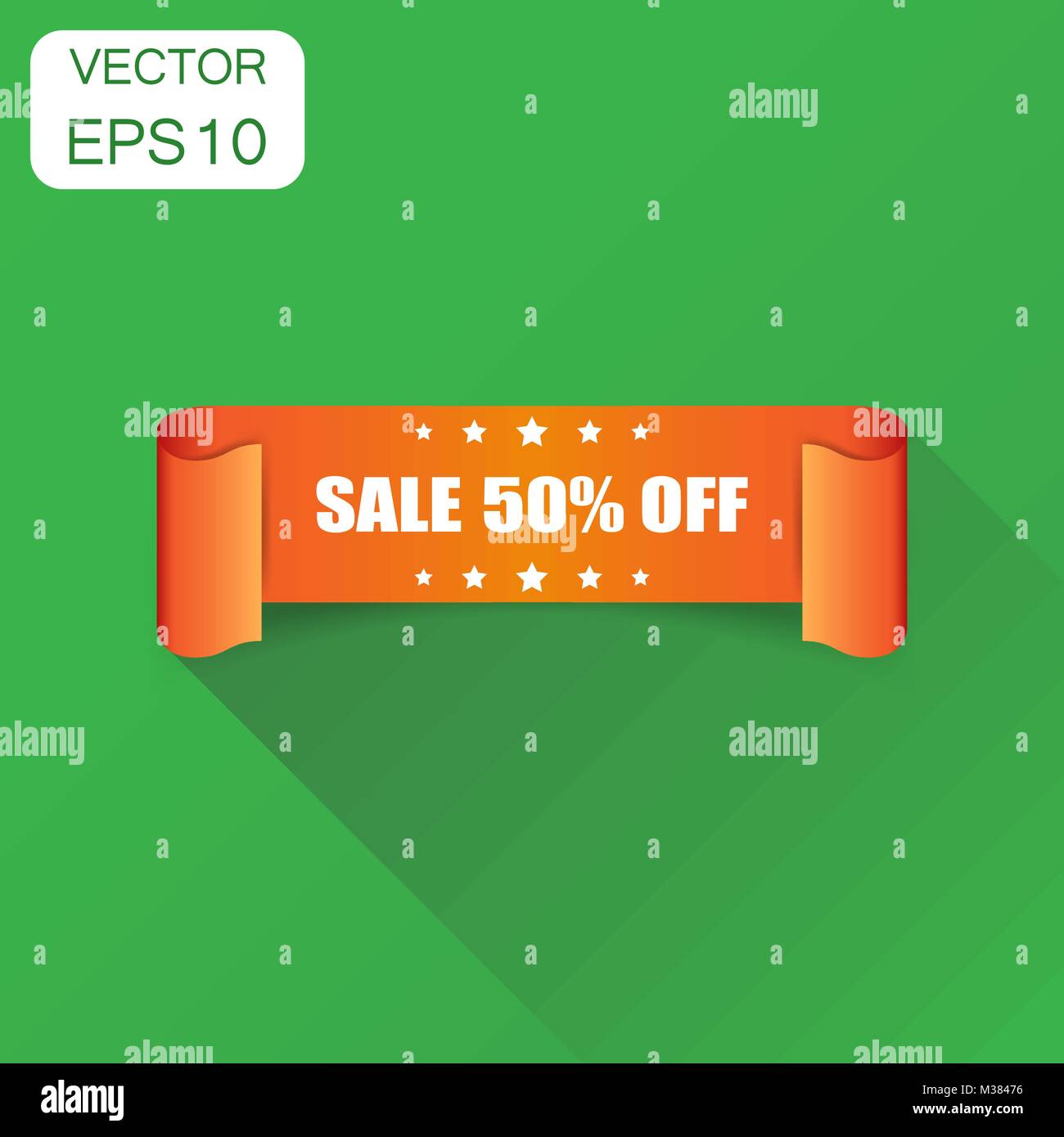 Sale 50% ribbon icon. Business concept sale 50 percent sticker label ...