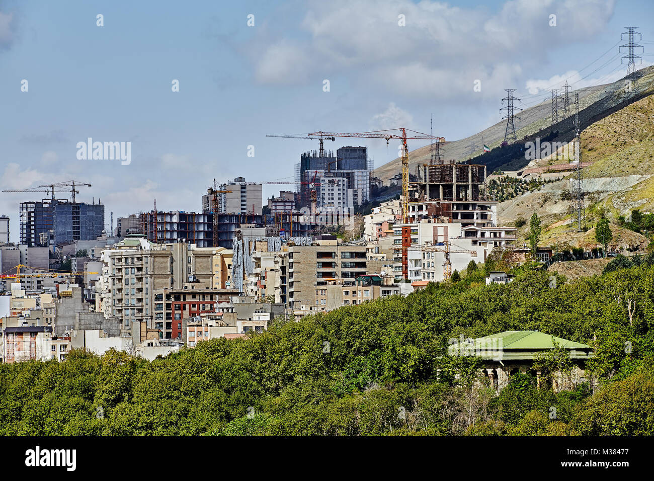 Tehran, Iran - April 28, 2017:view of multi-storey construction and ...