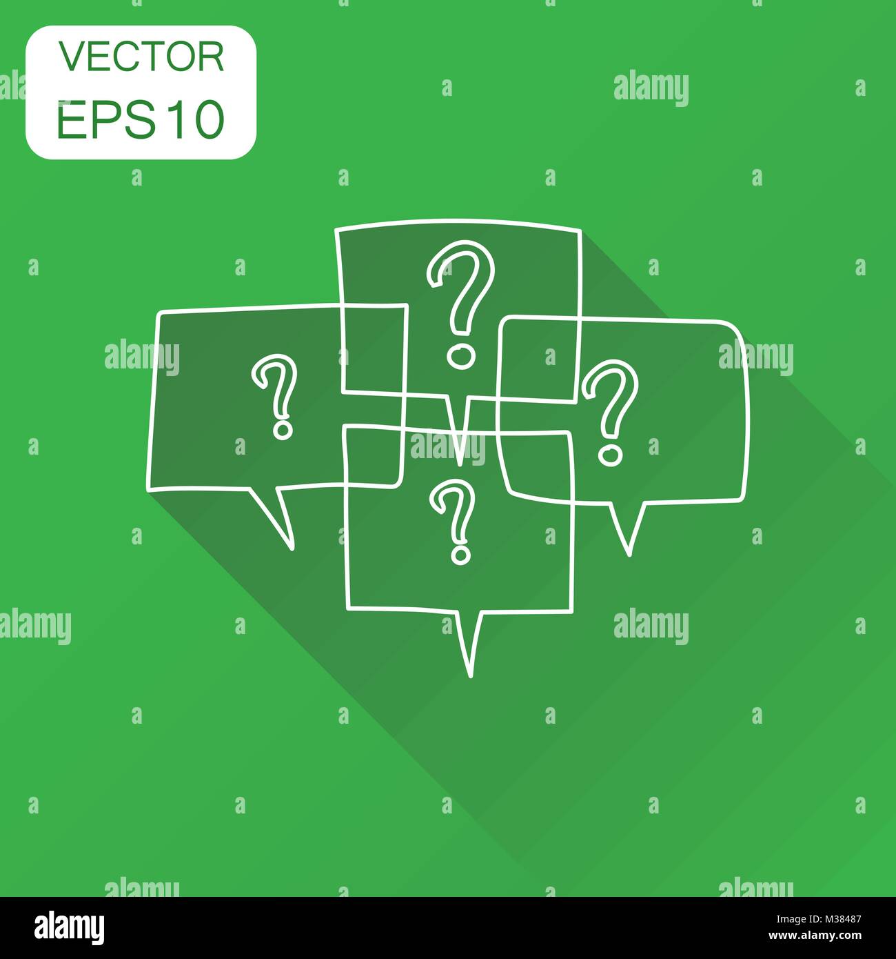 Question marks in thought bubbles icon. Business concept question ...