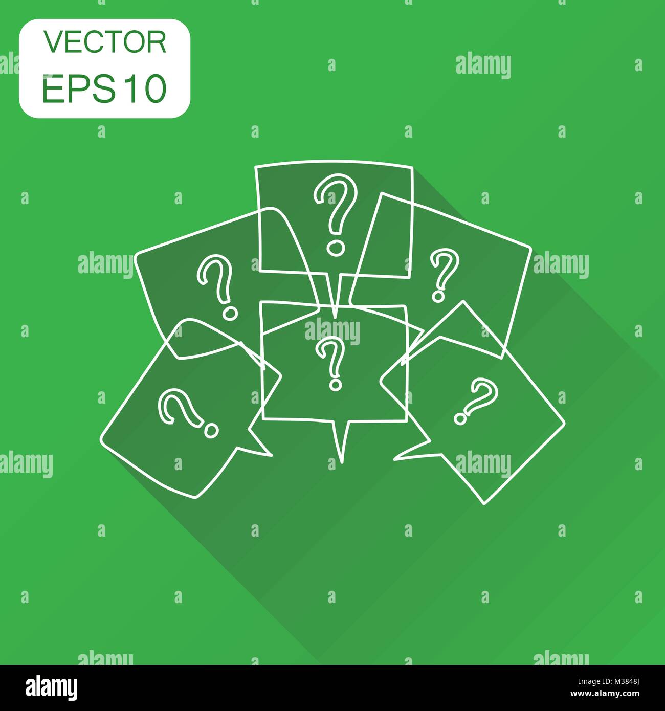 Question marks in thought bubbles icon. Business concept question ...