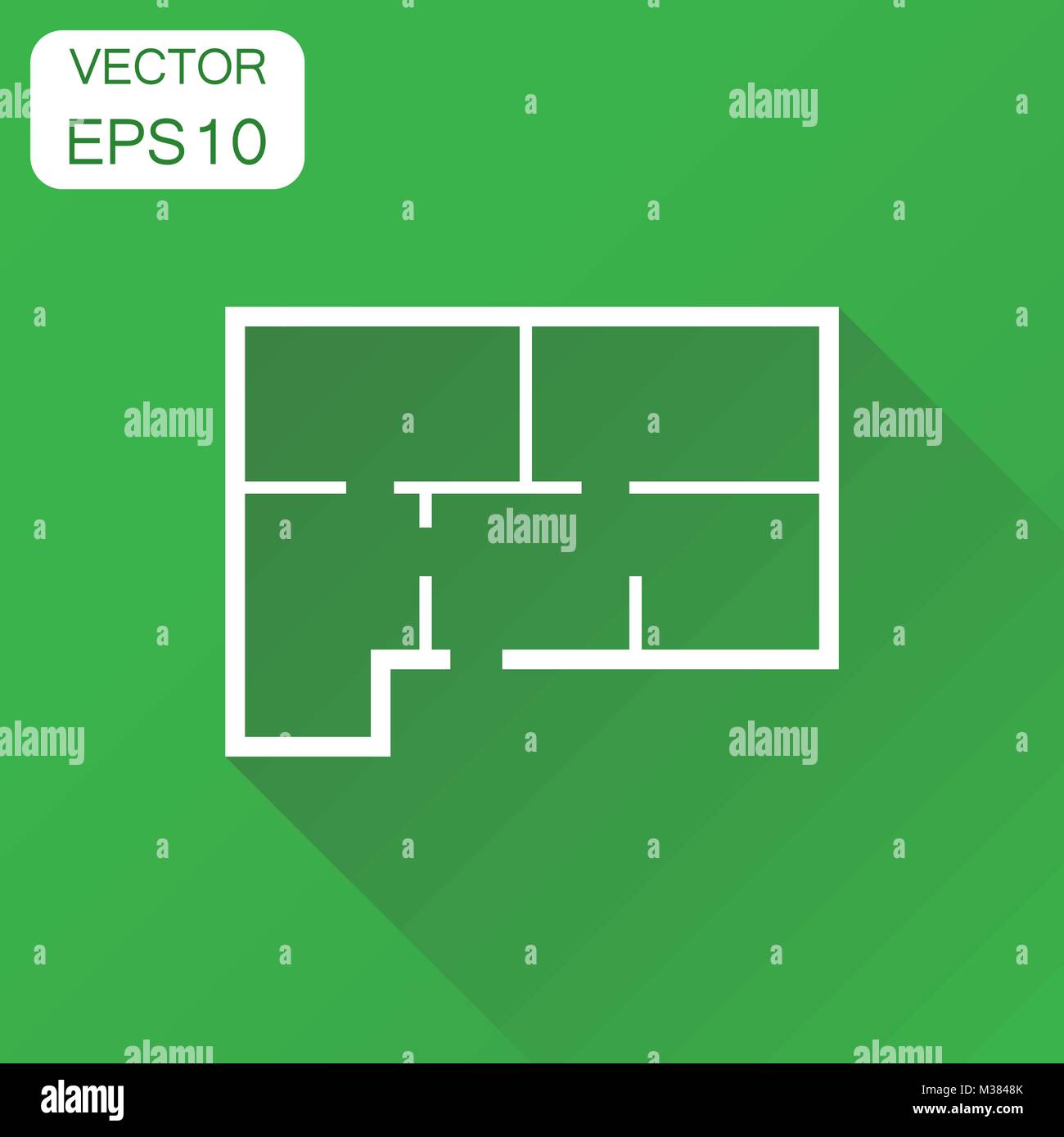 House plan icon. Business concept room plan pictogram. Vector ...