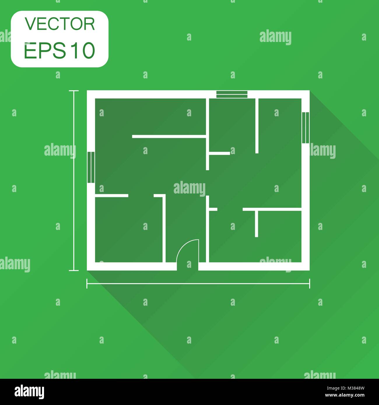 House plan icon. Business concept room plan pictogram. Vector ...