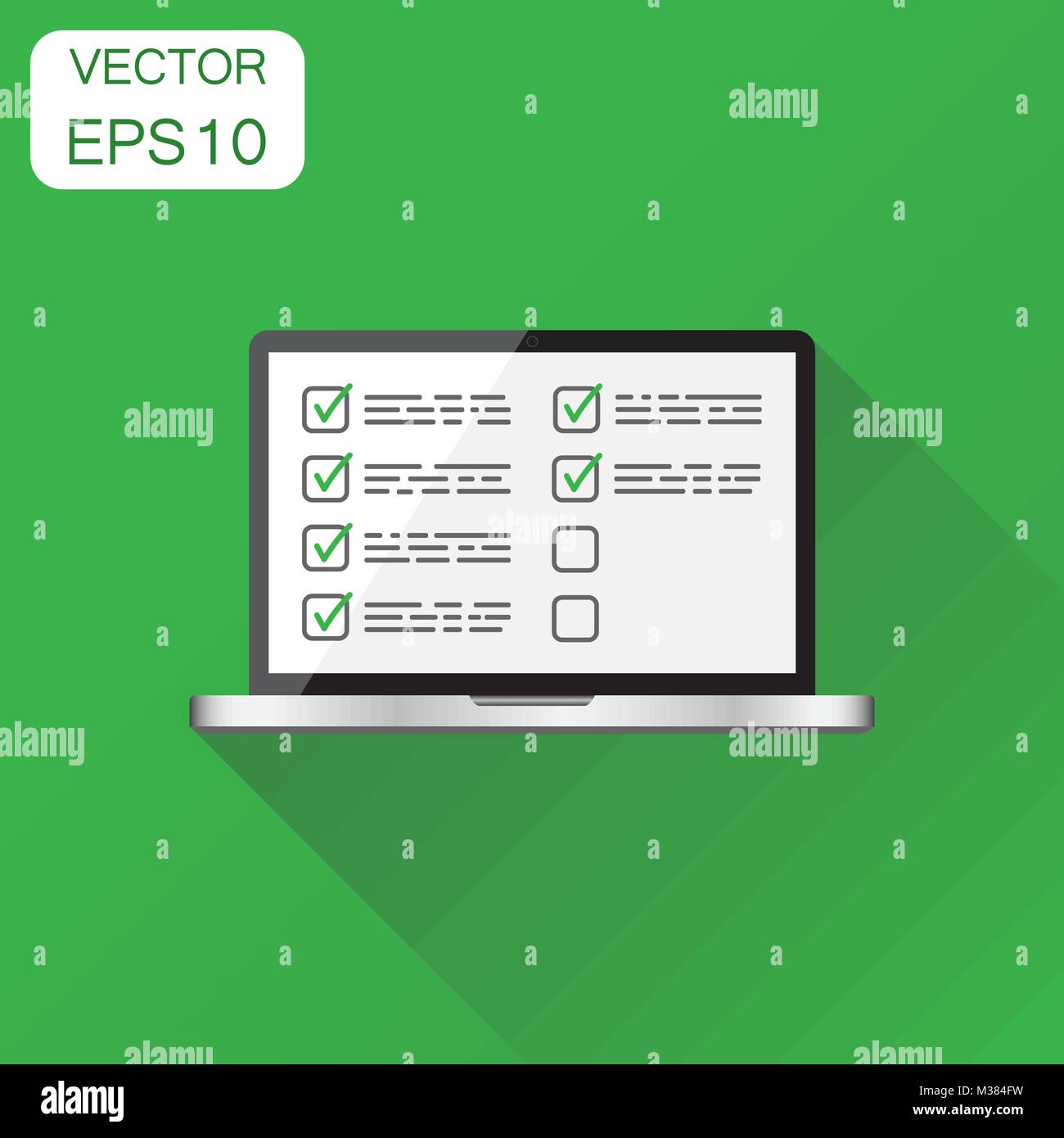 Businessman checklist with laptop icon. Business concept checklist ...