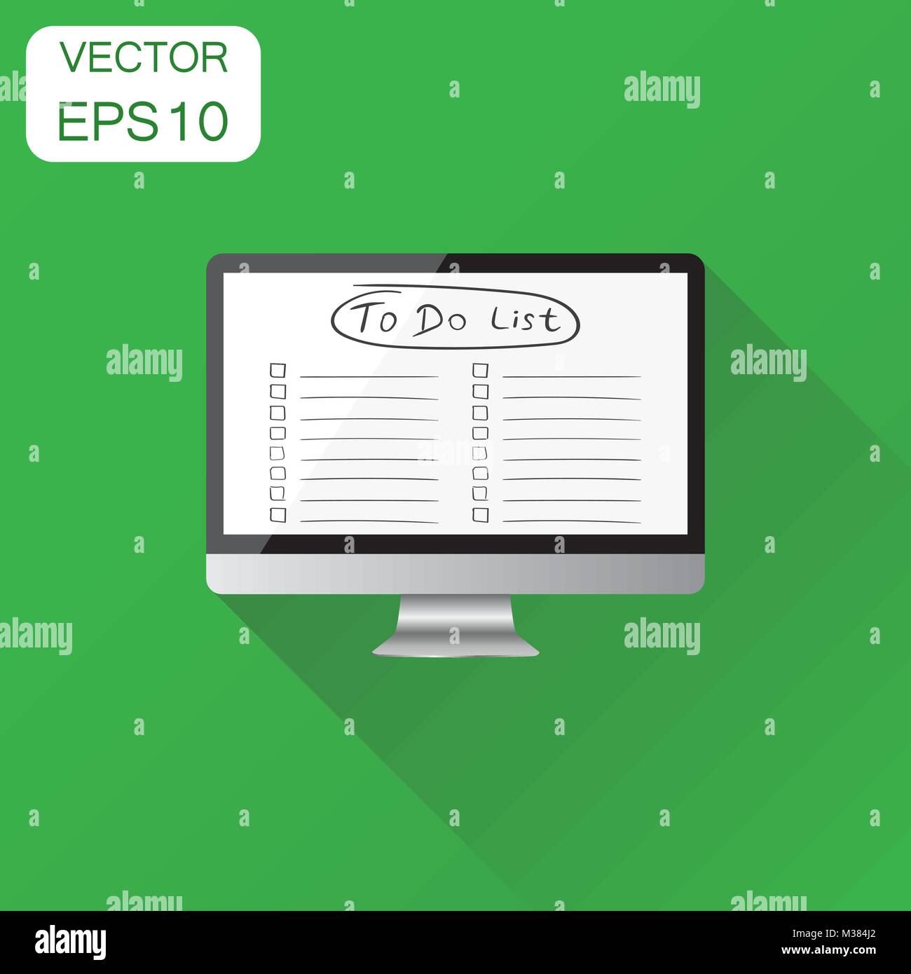 Checklist with computer icon. Business concept task computer monitor ...