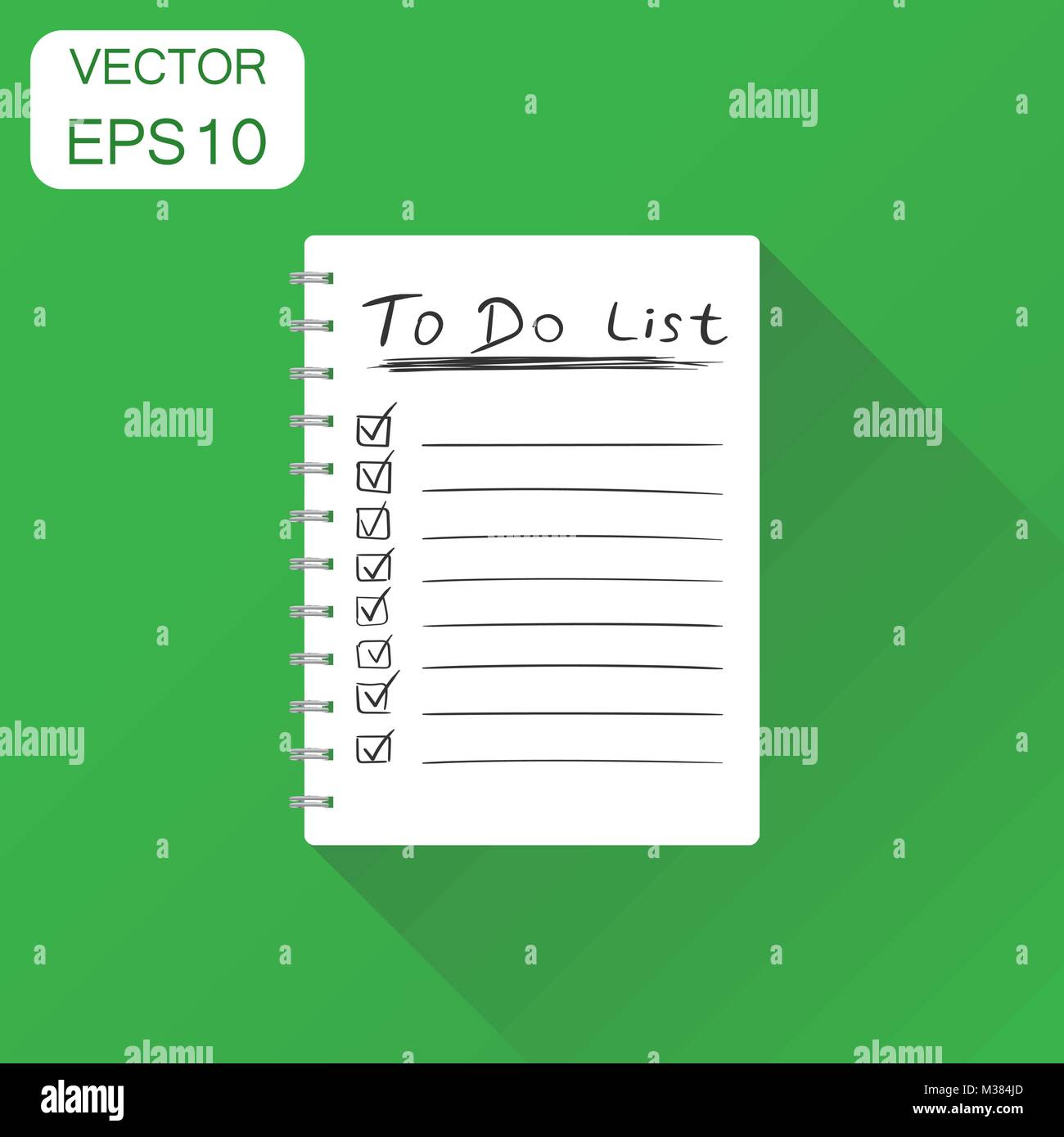 Realistic notepad with spiral icon. Business concept to do list icon ...