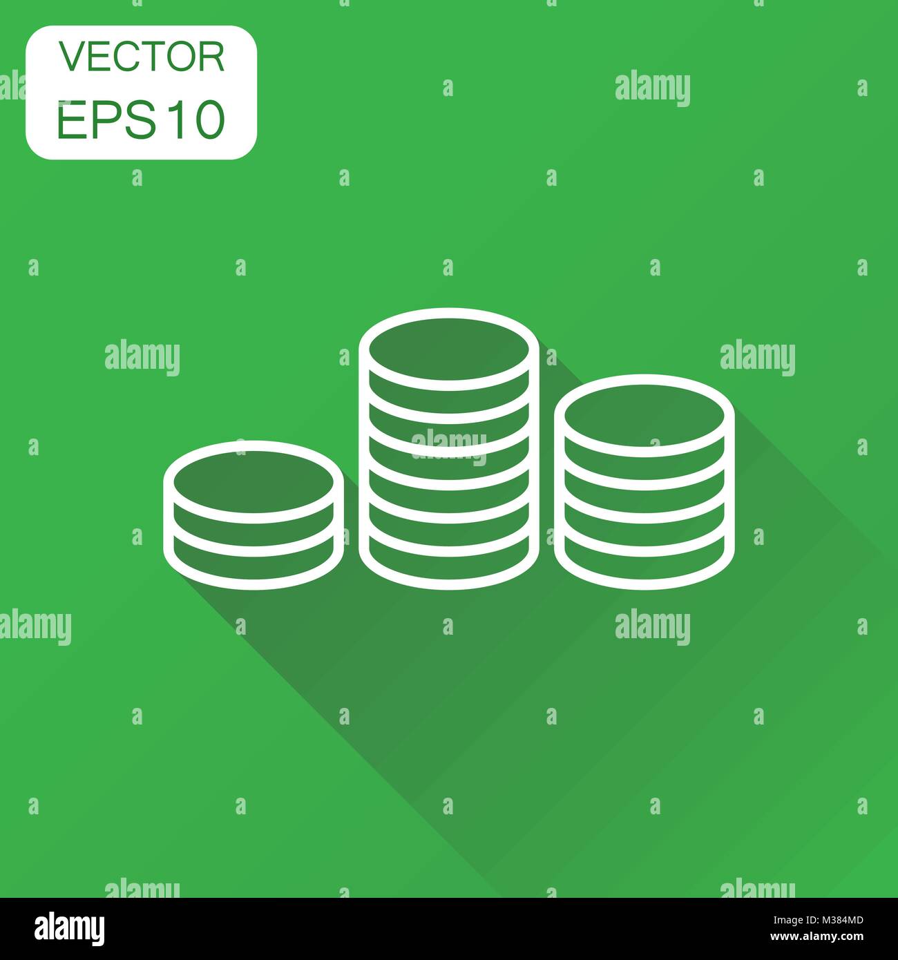 Coins money stack icon. Business concept coin pictogram. Vector ...