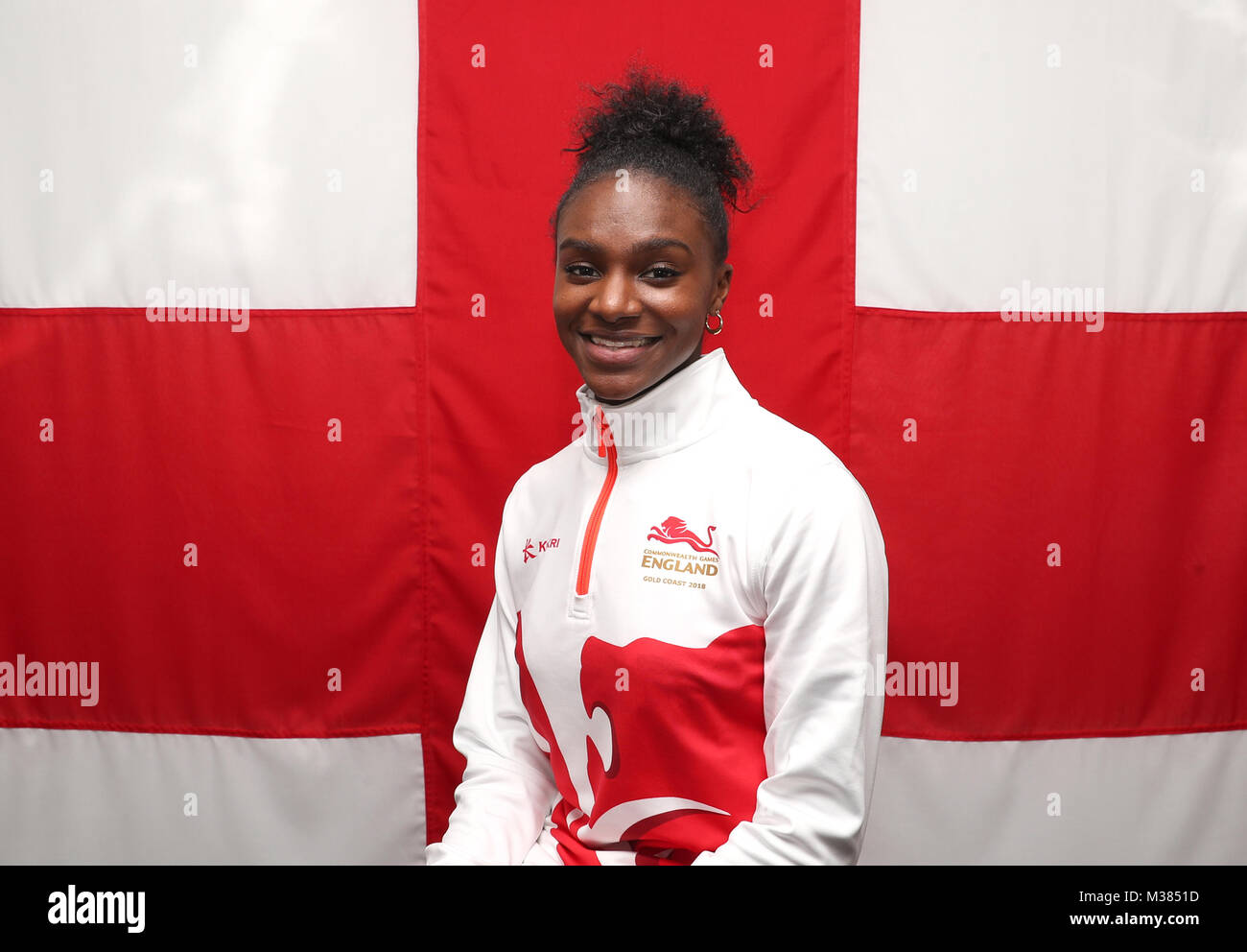 Team England's Dina Asher Smith poses for a photo during the kitting ...