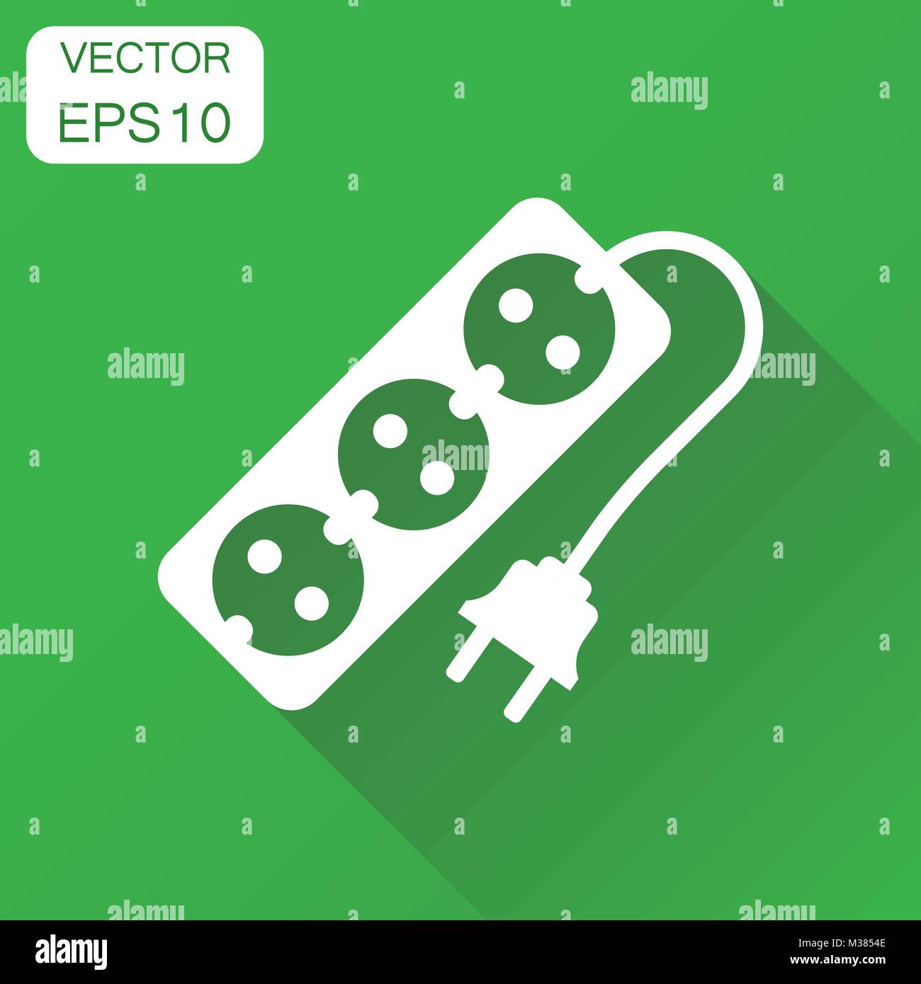 Extension cord icon. Business concept electric power socket pictogram ...