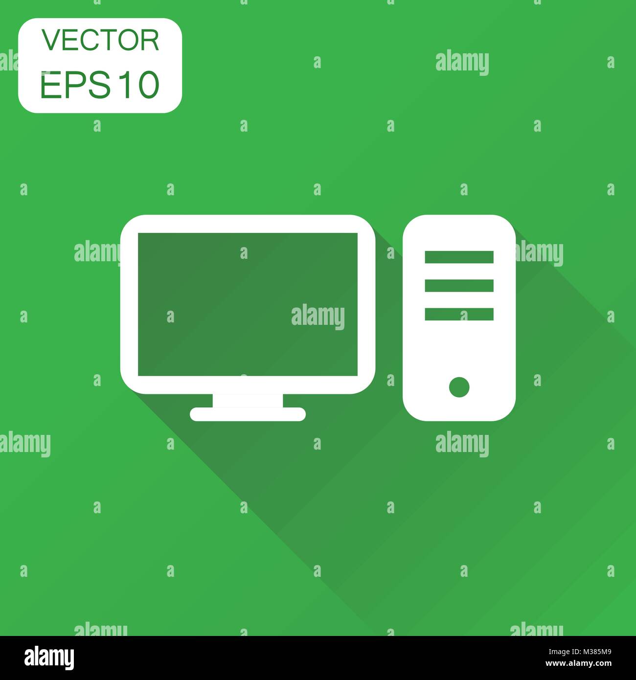 Computer icon. Business concept computer desktop pictogram. Vector ...