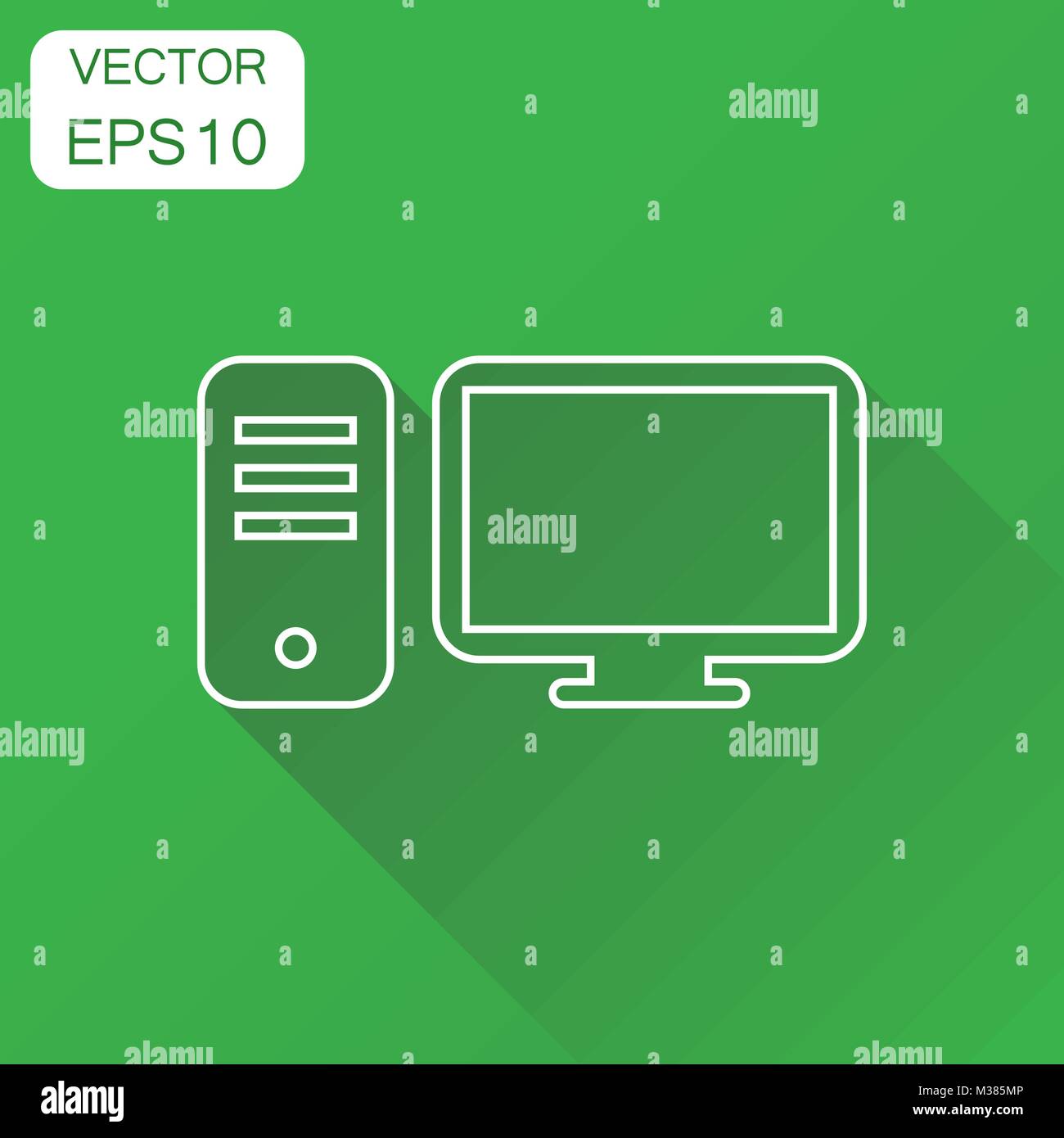 Computer icon. Business concept computer desktop pictogram. Vector ...
