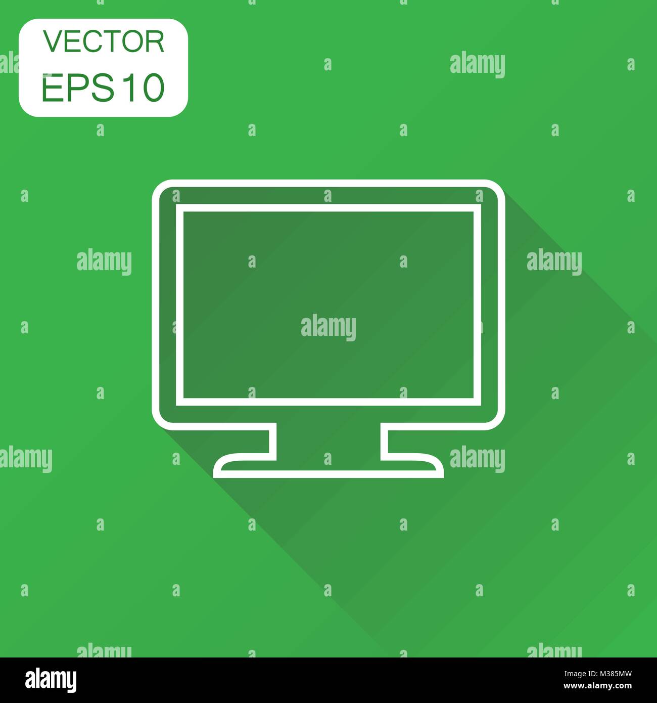 Computer monitor icon. Business concept tv screen pictogram. Vector ...