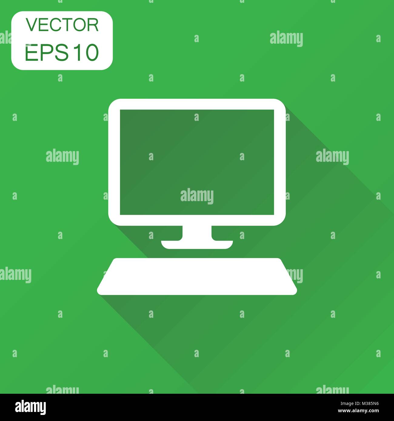 Computer icon. Business concept computer desktop pictogram. Vector ...