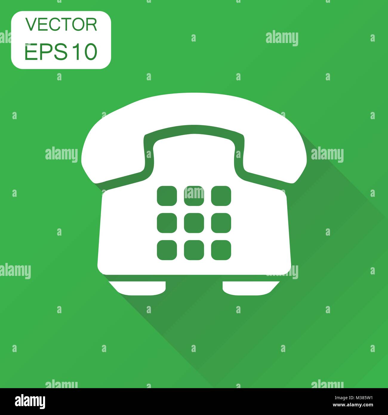 Phone icon. Business concept old vintage telephone pictogram. Vector ...