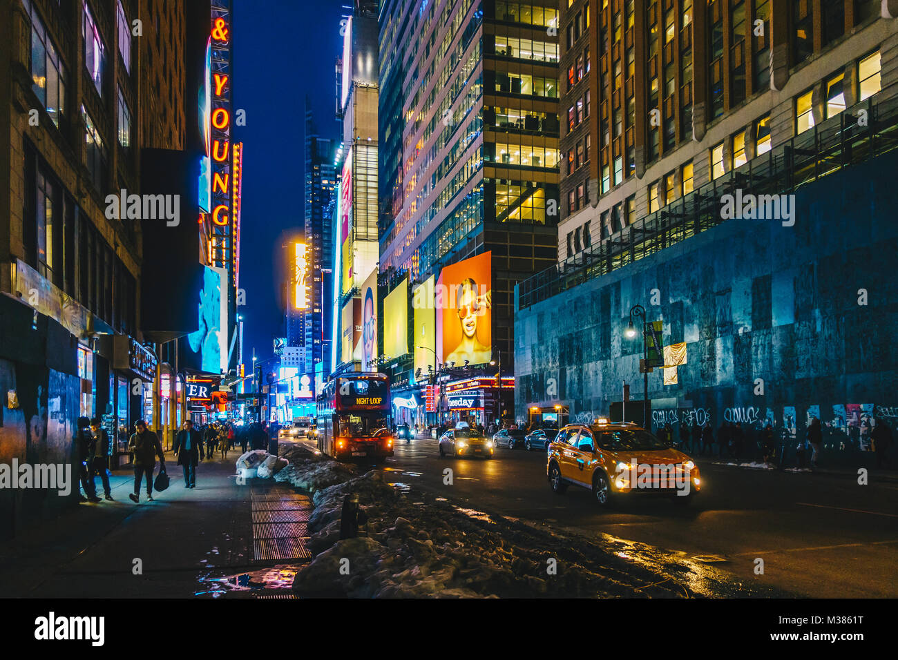 New York City, USA- March 21, 2017: Times Square, featured with ...