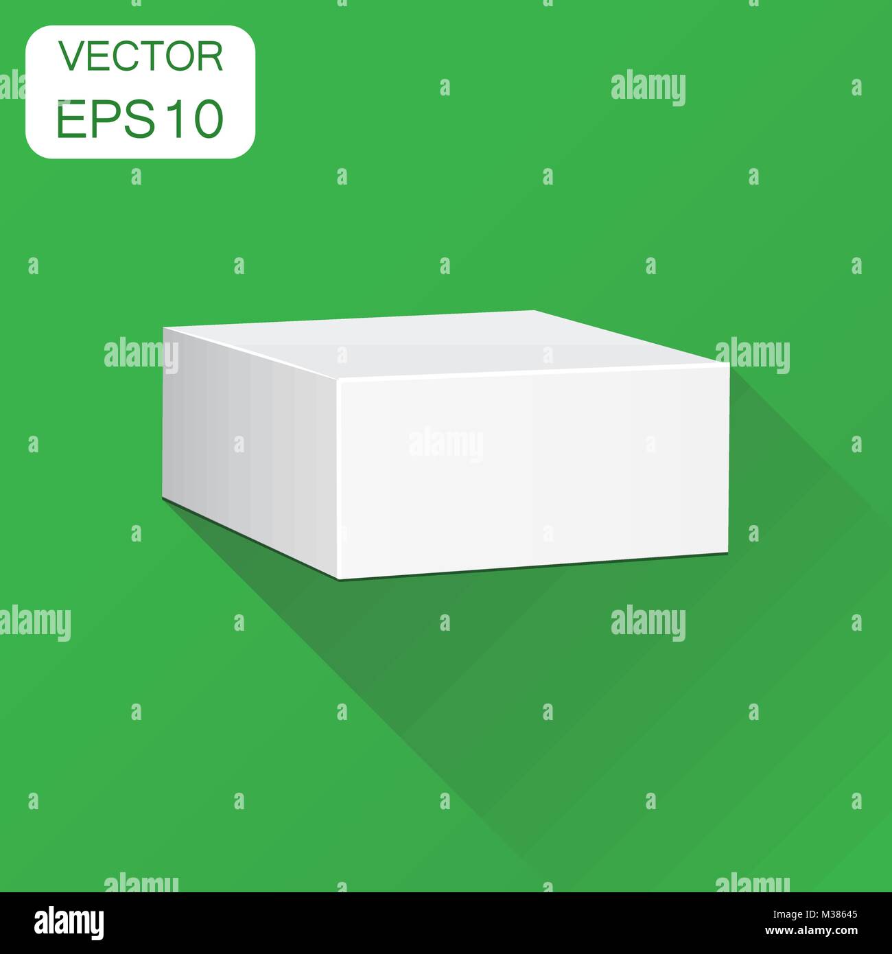 Blank white carton 3d box icon. Business concept box package mockup ...
