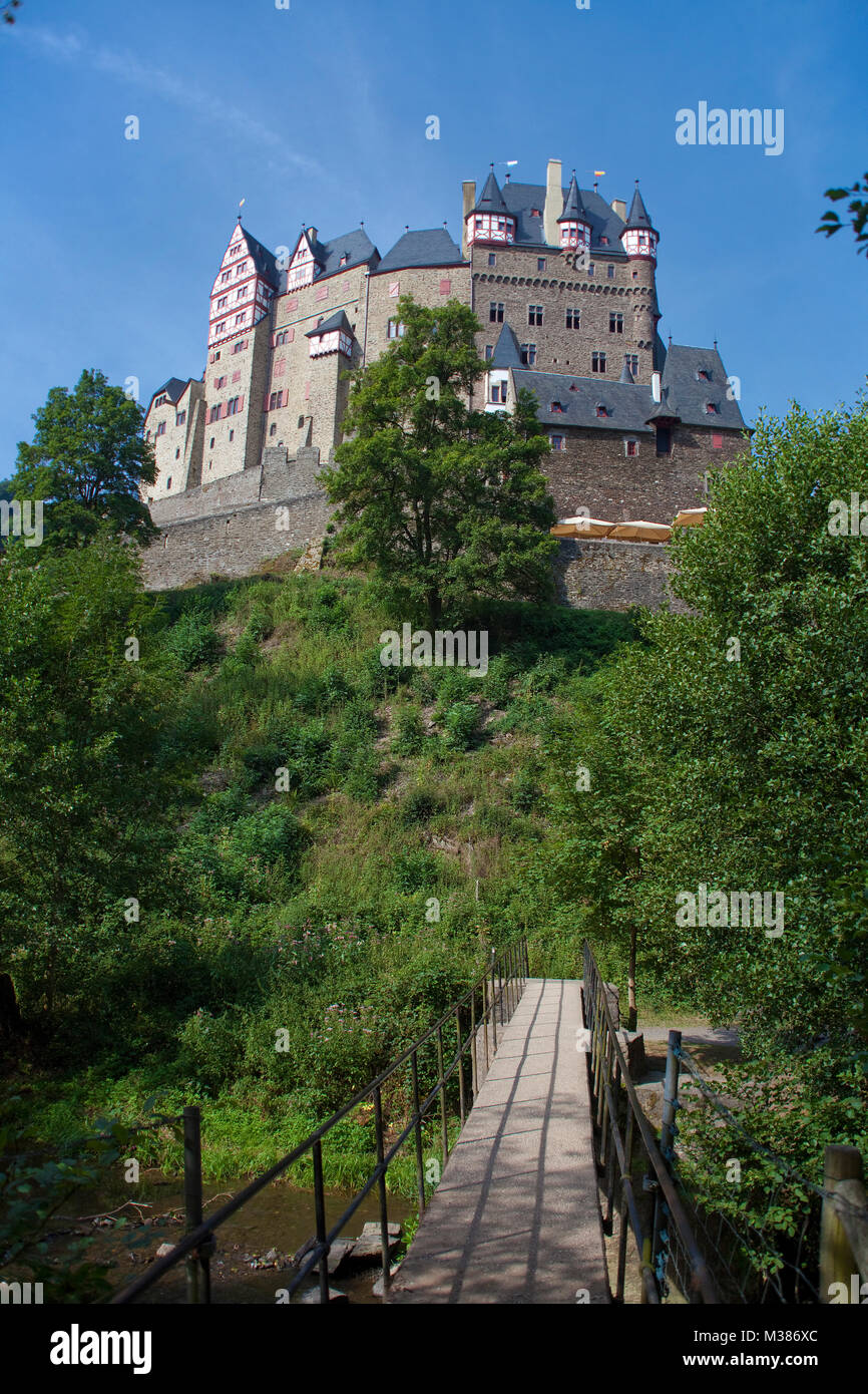 Eltz castle, beautiful medieval castle at Wierschem, Muenstermaifeld ...