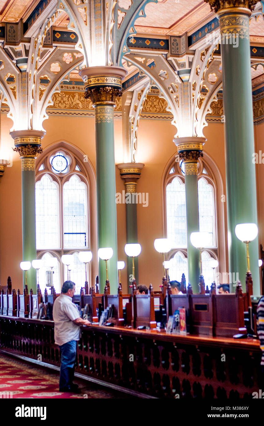 Gothic interior of the ANZ Bank building, former English, Sctottish and ...