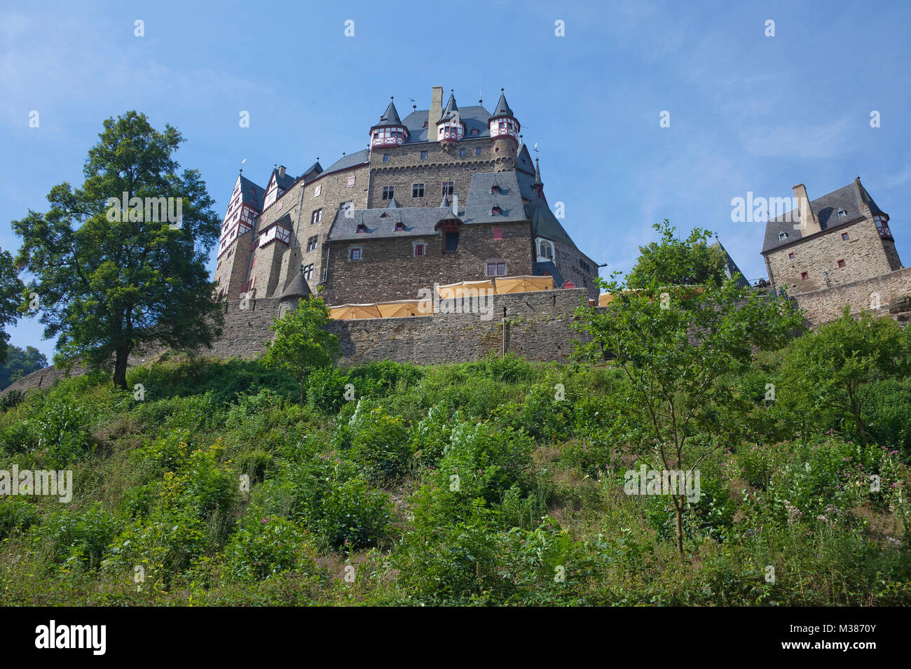 Eltz castle, beautiful medieval castle at Wierschem, Muenstermaifeld ...